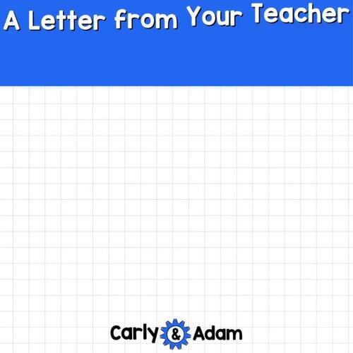 A Letter from Your Teacher on the First Day of School READ ALOUD STEM ...