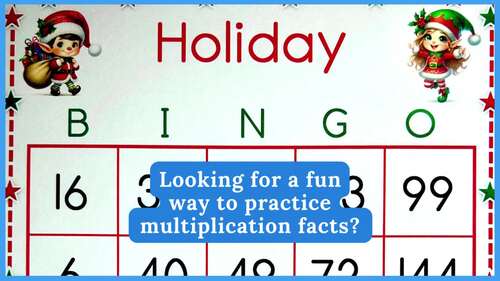 3rd to 5th Grade Christmas Math Bingo Holiday Multiplication Game and ...