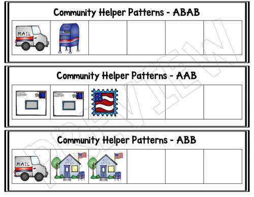 Community Helper Patterns by Preschoolers and Sunshine | TPT