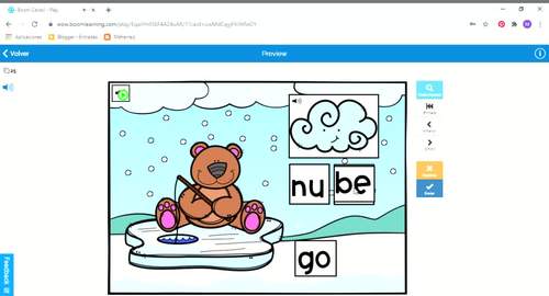 BOOM CARDS de invierno: Lectura de sílabas finales. Winter Distance ...