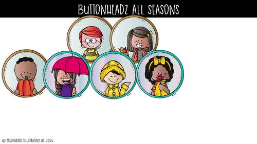 Buttonheadz clip art, Seasons, circles COMBO PACK by Melonheadz Clipart