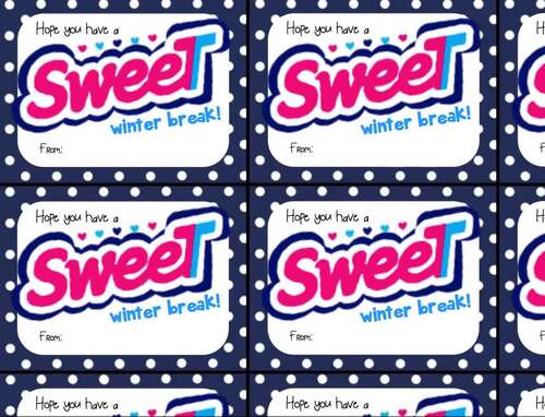Sweetarts Christmas/Winter Holiday Gift Tag- Hope you have a SWEET ...