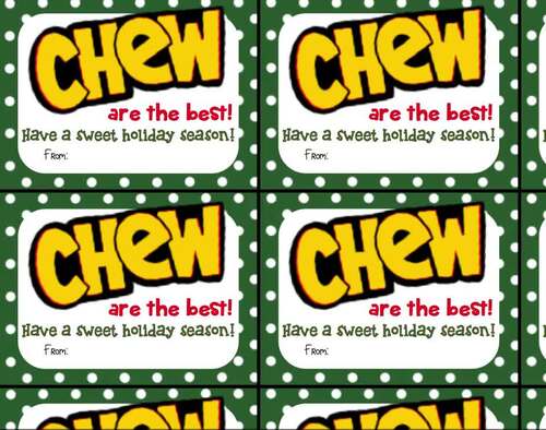 Chewy Granola Bar Winter Holiday Gift Tag- Chew are the best! Have a ...