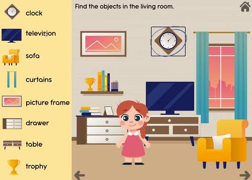 House Objects and Rooms Vocabulary Association Game Boom Cards Speech ...