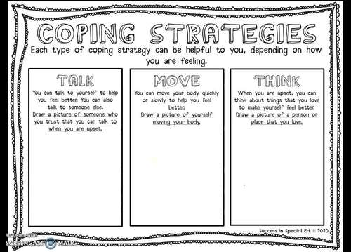 Coping Strategies Worksheets Social Emotional Learning for Lower Elementary