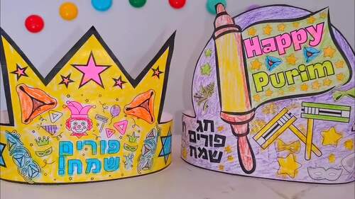 Purim Activities Hat Craft | Headband Paper Printable - Coloring Craft ...