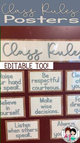 Class Rules Farmhouse Classroom Décor Classroom Expectations PDF ...