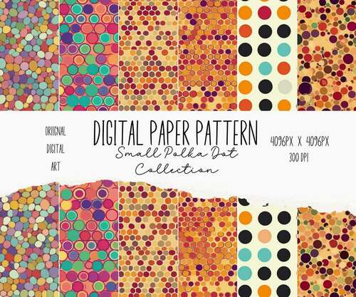 Seamless Small Polka Dot Papers, 300 Dpi Printable Download by BUY MY ...