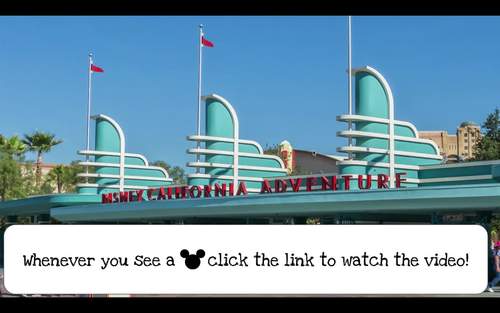 Disney California Adventure Virtual Field Trip - Disney Parks | TPT