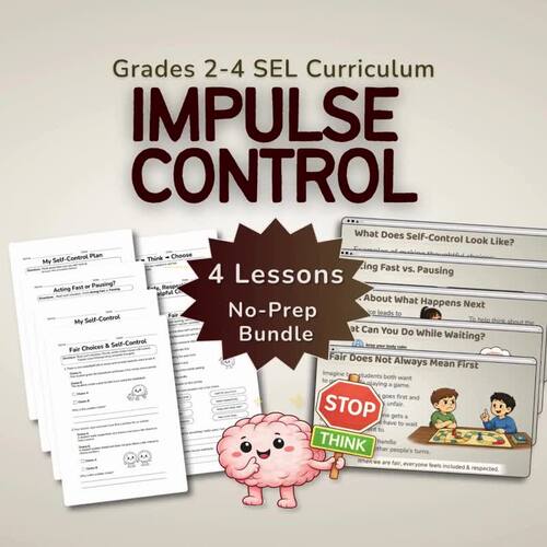Impulse Control SEL Bundle | Self-Control, Waiting & Decision Making ...