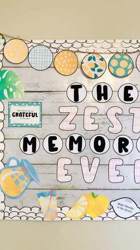 Summer End of Year Bulletin Board | Social Emotional Learning | Gratitude