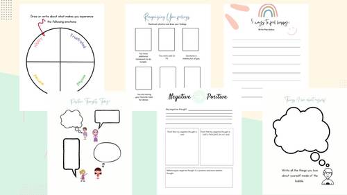 Social Emotional Learning Worksheets, Self Regulation Worksheets, SEL ...