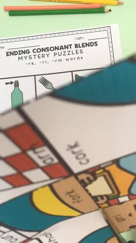 Phonics Ending Consonant Blends Mystery Picture Puzzles Worksheets