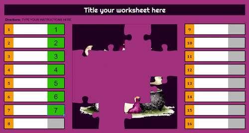 Gnome Wizard JIGSAW Puzzle - Google Sheets Digital Mystery Picture Template