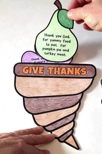 Give Thanks Prayer Craft, Thanksgiving Sunday School Homeschool Activity