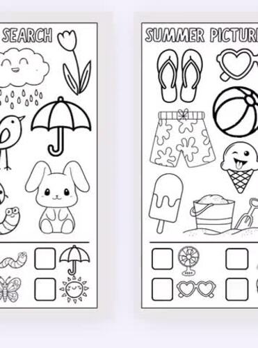 Print and Go! Seasons Picture Search for PreK and Kindergarten | TPT