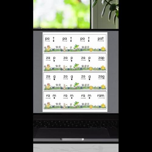 Spring CVC Blending Fluency Strips | Science of Reading | Decoding Practice
