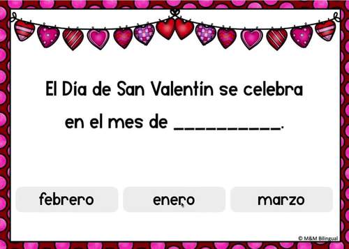 Valentine's Day - Sentences Boom Cards | SPANISH by MM Bilingual