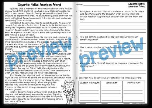 Cesar Chavez Benjamin Franklin Squanto American History Reading ...