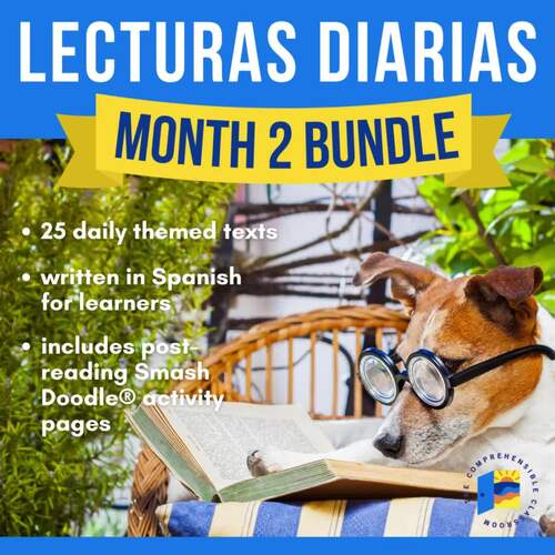 Lecturas diarias: Month #2 BUNDLE (20 readings in Spanish for beginners)