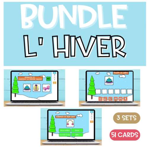 Welcome Back from Winter Break: French Winter Vocabulary BOOM Cards Bundle