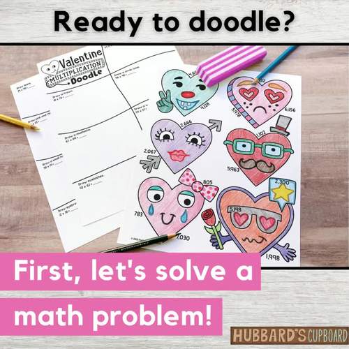 Valentine's Day Math Activities - Up to 3-digit Multiplication - Hearts ...