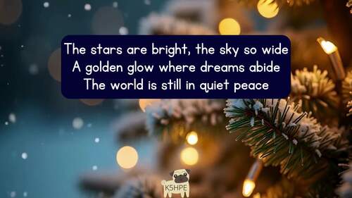 Music: Christmas Night Choir Song Classroom Songs Reading Lyrics Sing-along