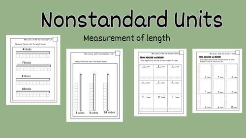 Measurement Length Nonstandard Units Worksheets and activity by MJ MAY