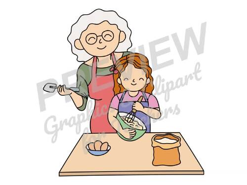 Grandparents Day Clip Art Set Happy Families Together {Clipart for ...