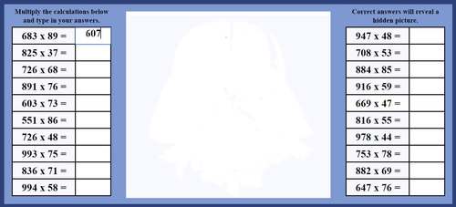 Mystery Digital Pixel Art NO PREP - Space 3-digit by 2-digit Multiplication