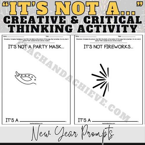 Finish the Picture, New Year January Activity Creative Critical ...