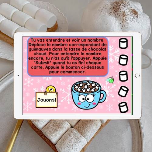 Compte jusqu'à 10 | Le chocolat chaud | Cartes Boom avec audio | TPT