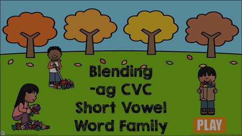 ag CVC Word Family Blending for PowerPoint™ Google Slides™ Boom Learning™