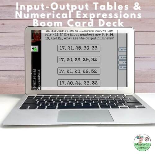 Input Output Tables Numerical Expressions Function Tables Patterns Boom 0423