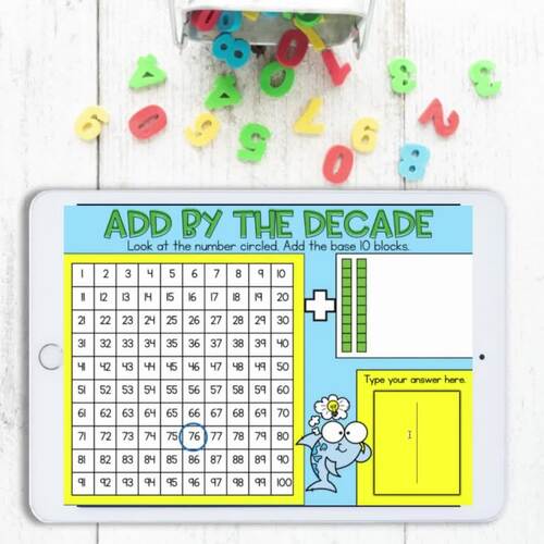 Adding By 10 With Base Ten | Boom Cards™ | Place Value | TPT