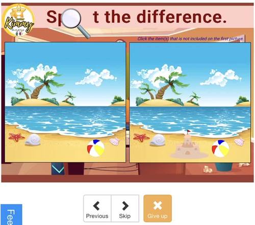 Spot the Difference (Beach Edition) I Visual Memory by Teacher Kimmy
