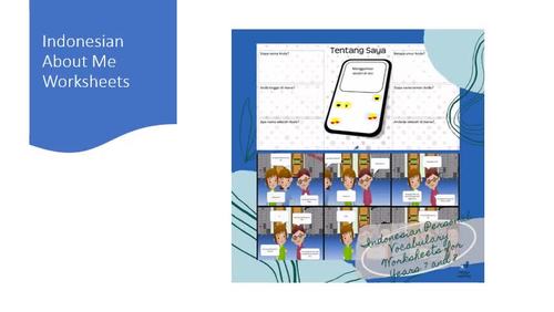 Indonesian Tentang Saya Personal Vocabulary Worksheets Customisable PDF