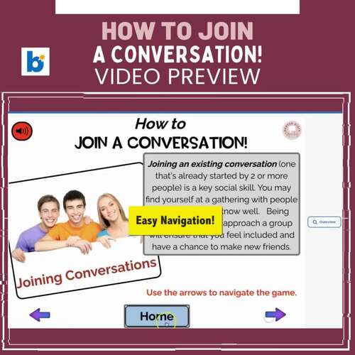 BOOM Joining Starting a Conversation Middle High School social skills