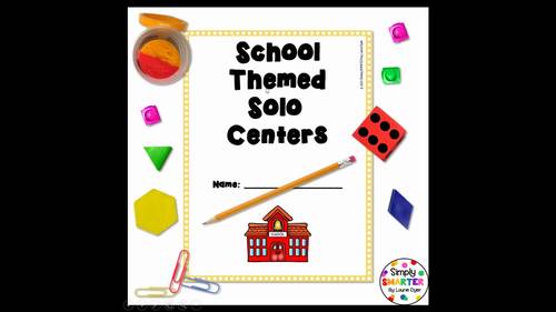 School Themed Solo Math And Literacy Socially Distanced Kindergarten ...