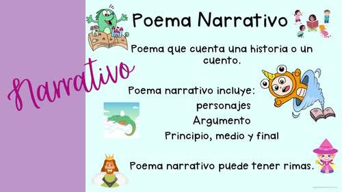 Poesia 4 Tipo de poemas -Lenguaje figurado by Bilingual Teaching Made Easy