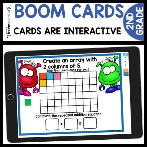 Repeated Addition and Arrays using Boom Cards | Digital Task Cards M6L15