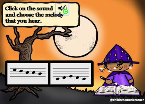 Halloween Ear Training Melodic pattern level I by Children's Music Corner