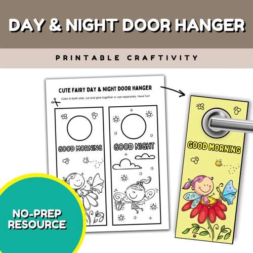 Day and Night Preschool, Day Night Door Hanger Craft, Day and Night ...