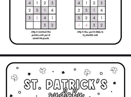 St. Patrick’s Day Sudoku, Math Games, Number Puzzle, Beginner Sudoku Game