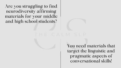 Neurodivergent Affirming Conversational Skills Speech Therapy by The ...