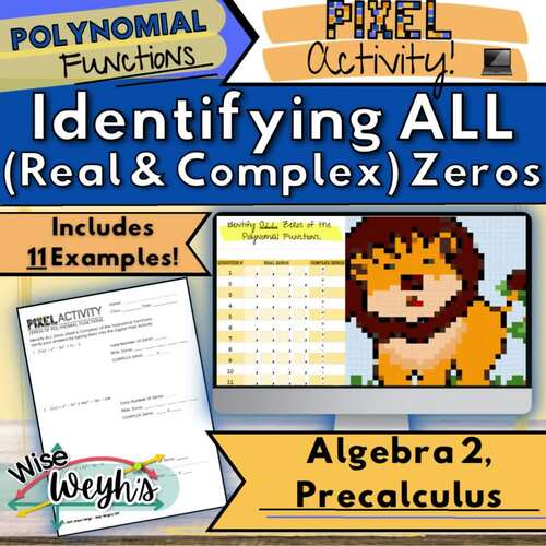 Identifying All Zeros of a Polynomial Function LESSON BUNDLE + PIXEL ...
