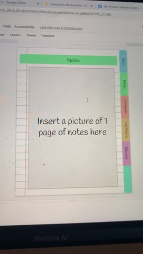 Unit 3 Digital Notebook (Free Fall) by Hayden Nally - Secondary Science