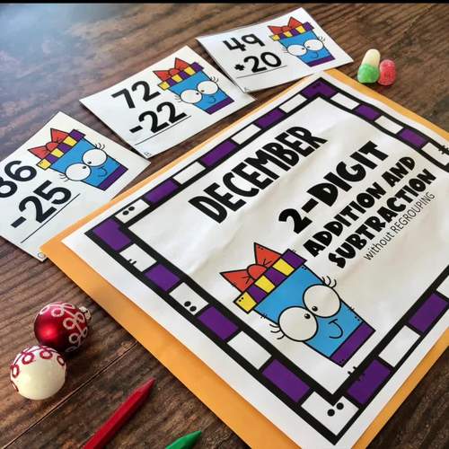 Christmas 2 Digit Addition with Regrouping by Teaching Second Grade