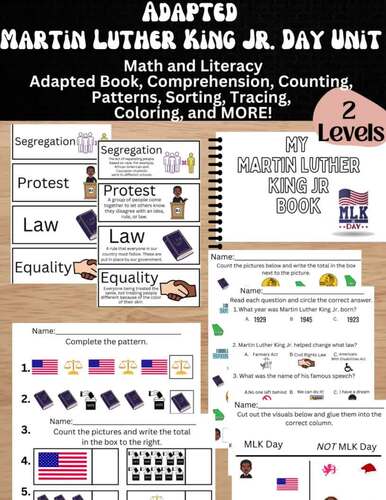 Adapted Martin Luther King Jr. Unit for Special Education Black History ...