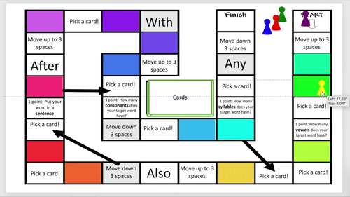 K-2 Engaging and Customizable Vocabulary Board Game! Online + Print and go